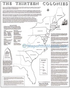 Thirteen (13) Colonies Map - Maps for the Classroom