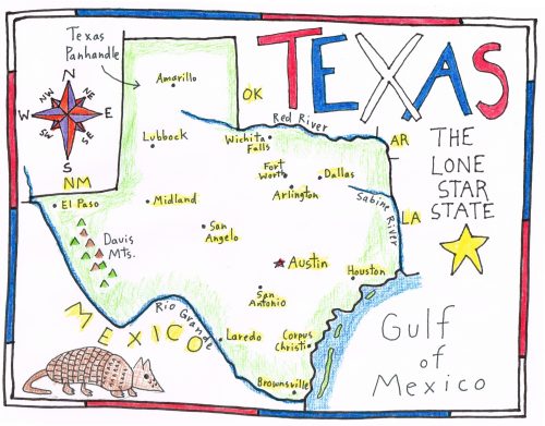 More fun with a SKETCH MAP of TEXAS - Maps for the Classroom