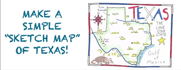 More fun with a SKETCH MAP of TEXAS - Maps for the Classroom