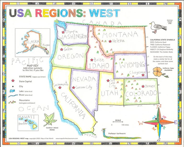 USA Regions – West - Maps for the Classroom