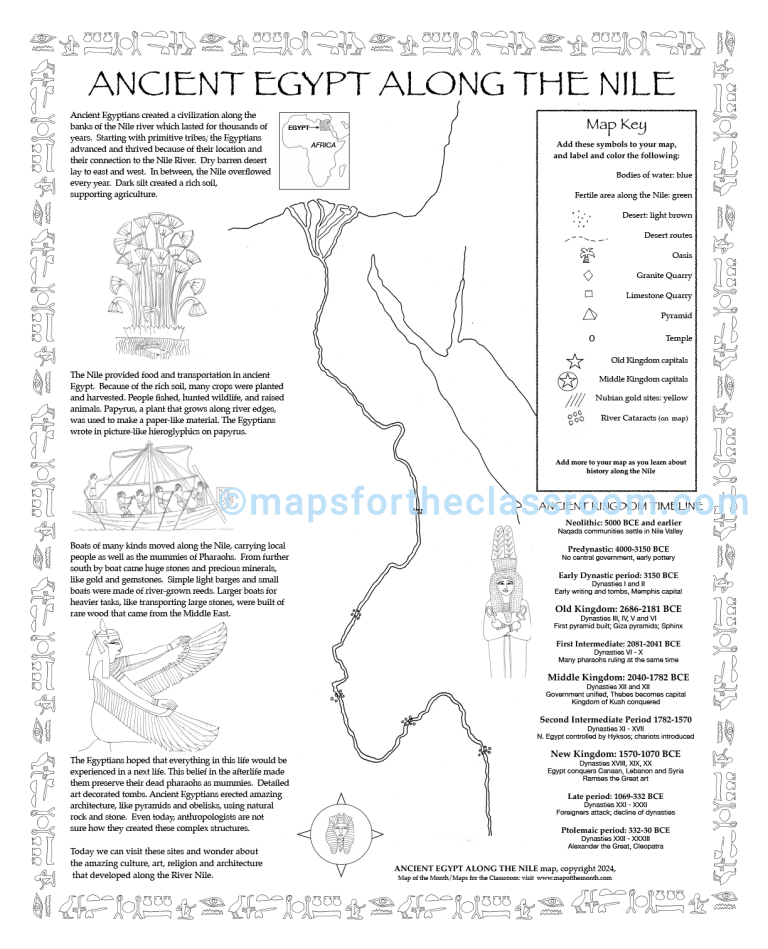 Ancient Egypt Along the Nile - Maps for the Classroom