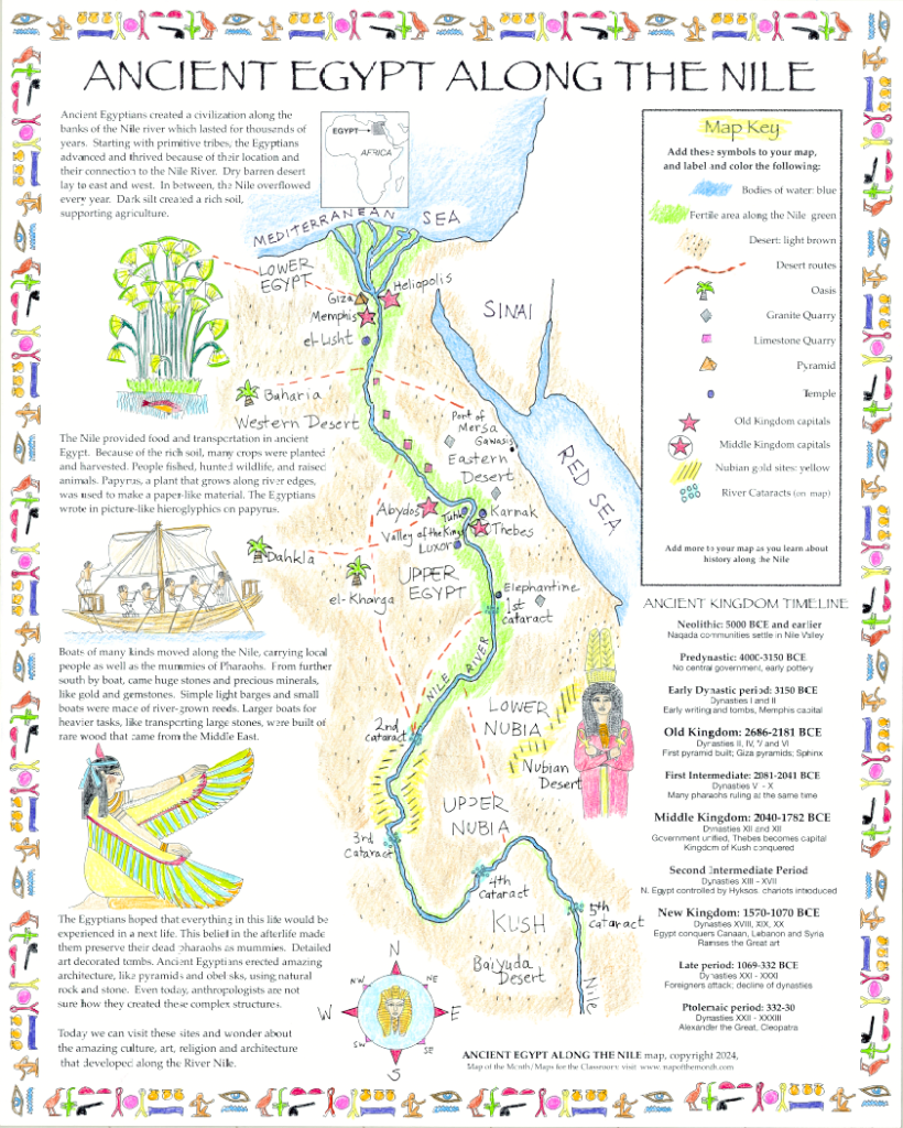 Ancient Egypt Along the Nile - Maps for the Classroom